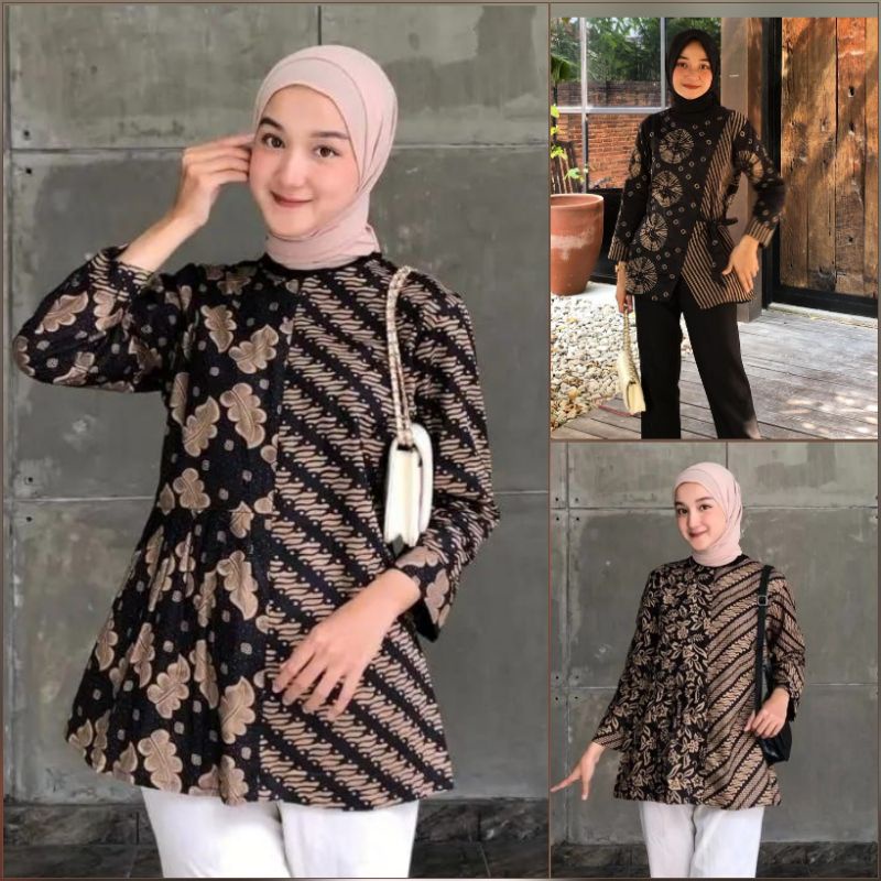 Jual Blouse Batik Wanita Liris Daun | Shopee Indonesia