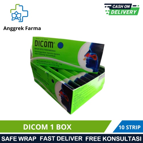 Jual DICOM 1 BOX ISI 10 STRIP/OBAT FLU DEWASA/100 TABLET | Shopee Indonesia