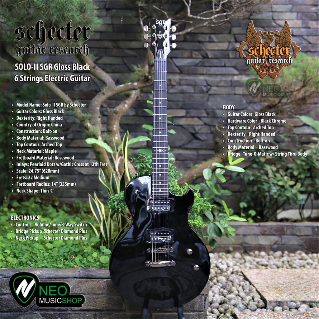 Jual SCHECTER SOLO-II SGR Gloss Black 6 Strings Electric Guitar ...