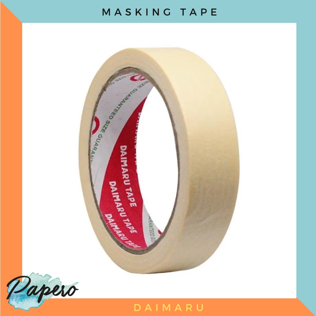 Jual Masking Tape / Lakban Kertas Daimaru 1 inch / 24 mm x 21 meter ...
