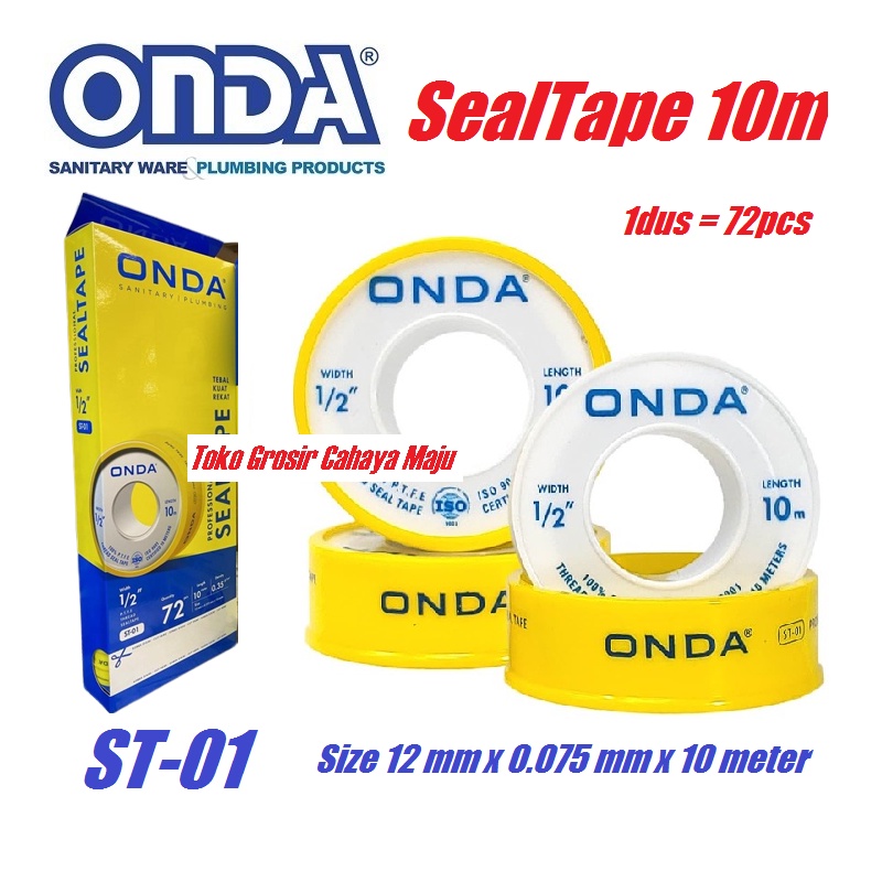 Jual Seal tape ONDA 10 Meter Sealtape / Isolasi Pipa Air Keran / Siltip ...