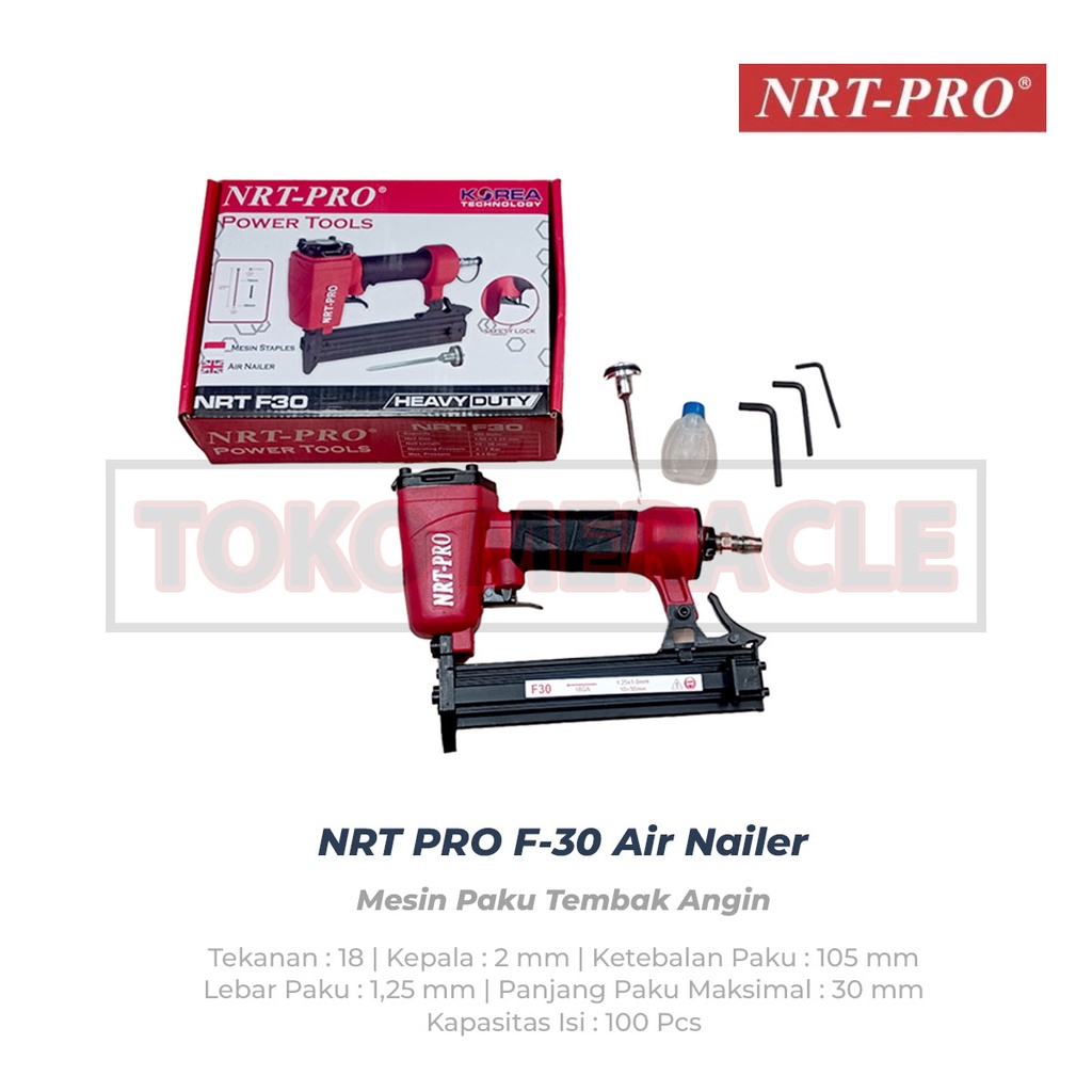 Jual Mesin Paku Tembak Angin NRT PRO - Air Nailer 1022J F30 | Shopee ...