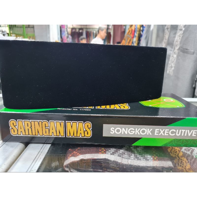 Jual Songkok Nasional Kopyah Hitam Peci Hitam Saringan Mas AC Hitam ...