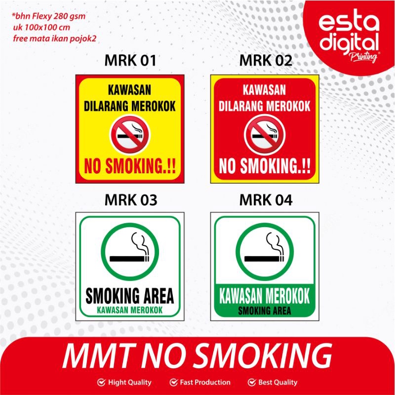 Jual Mmt Banner NO SMOKING/ Kawasan Merokok | Shopee Indonesia