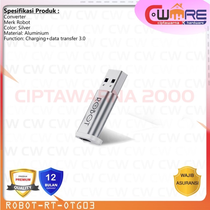 Jual Produk Terbaik] ROBOT OTG USB 3.0 to USB Type C Converter Charger ...