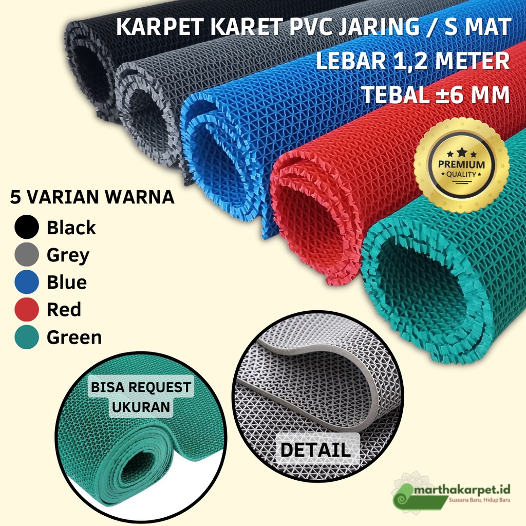 Jual Karpet PVC Kamar Mandi 120 x 60cm S Mat, Keset PVC ANTI SLIP All ...