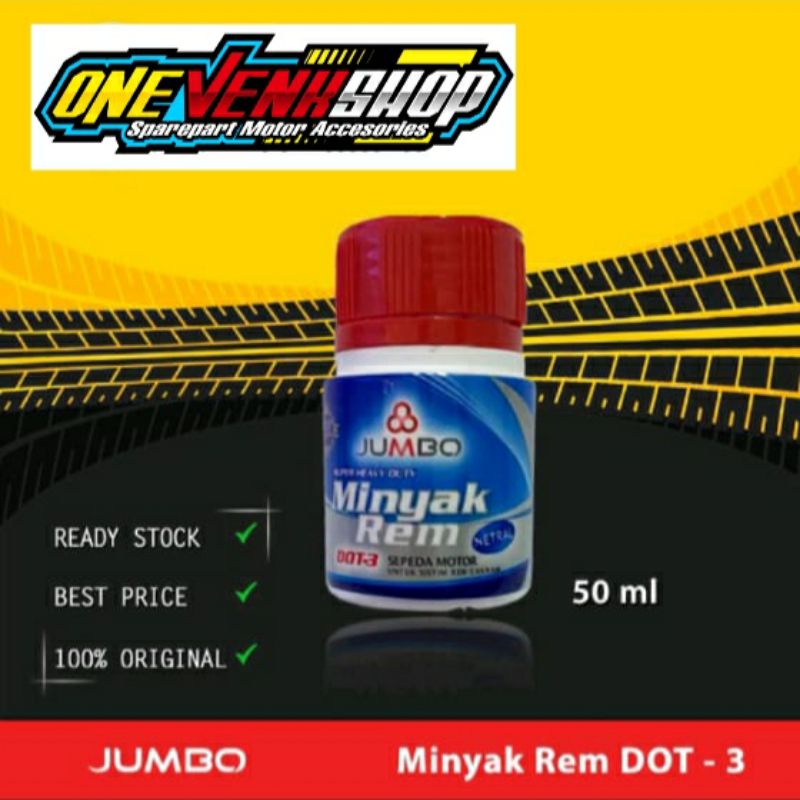 Jual MINYAK REM JUMBO DOT 3 50ML/ OLI REM MOTOR, BREAK FLUID JUMBO ...
