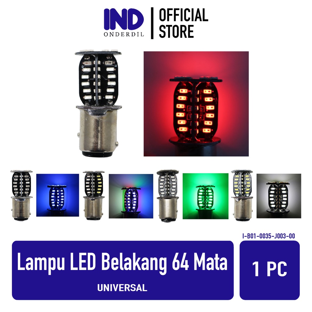 Jual Lampu LED Belakang 64 Mata Bayonet 1157 Stop Rem Stoplamp lamp Brake Berputar Putar Strobo ...