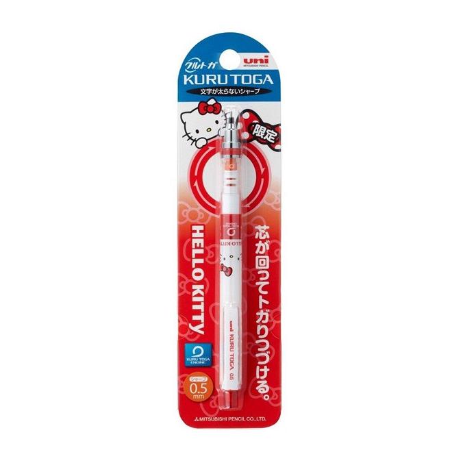 Jual UNI Kuru Toga Hello Kitty Mechanical Pencil 0.5 mm Red Ribbon ...