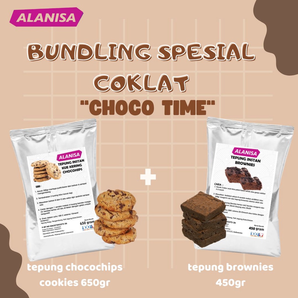 Jual PAKET BUNDLING SPESIAL COKLAT ( TEPUNG CHOCOCHIPS COOKIES + TEPUNG ...