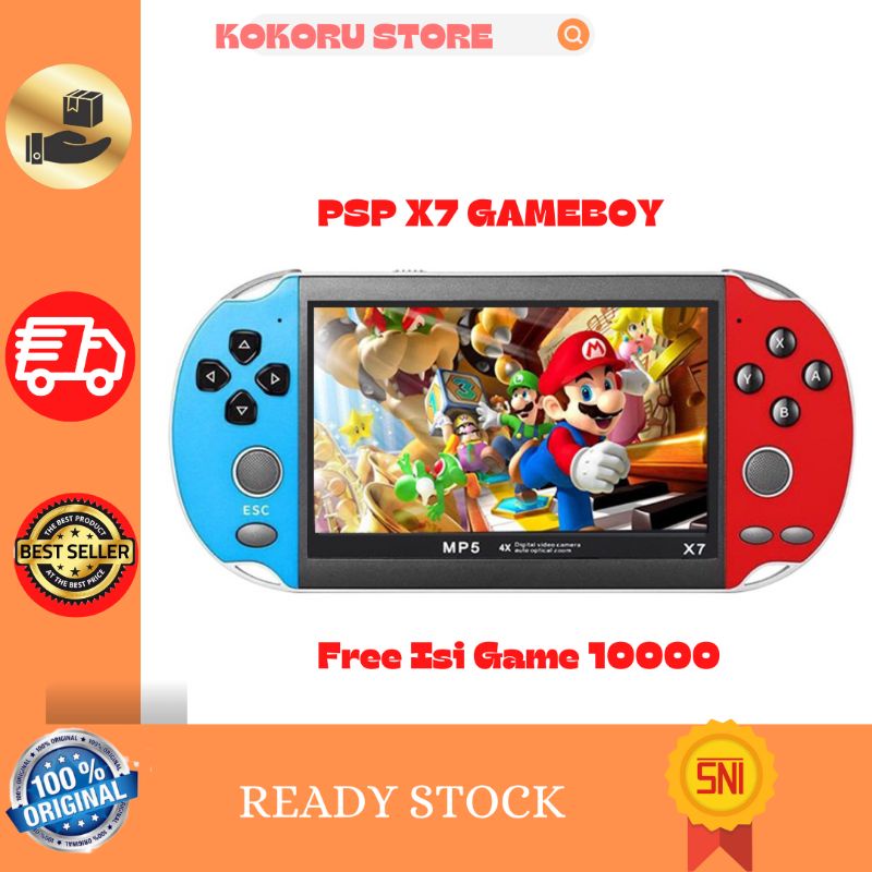 Jual KOKORU-PSP X7 Gameboy Handheld Game Console Player 4.3 inch 8GB Built in 10000 | Shopee ...