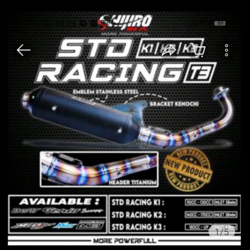 Jual Knalpot STD Racing Kenochi type K series T3 TITANIUM for MIO BEAT ...