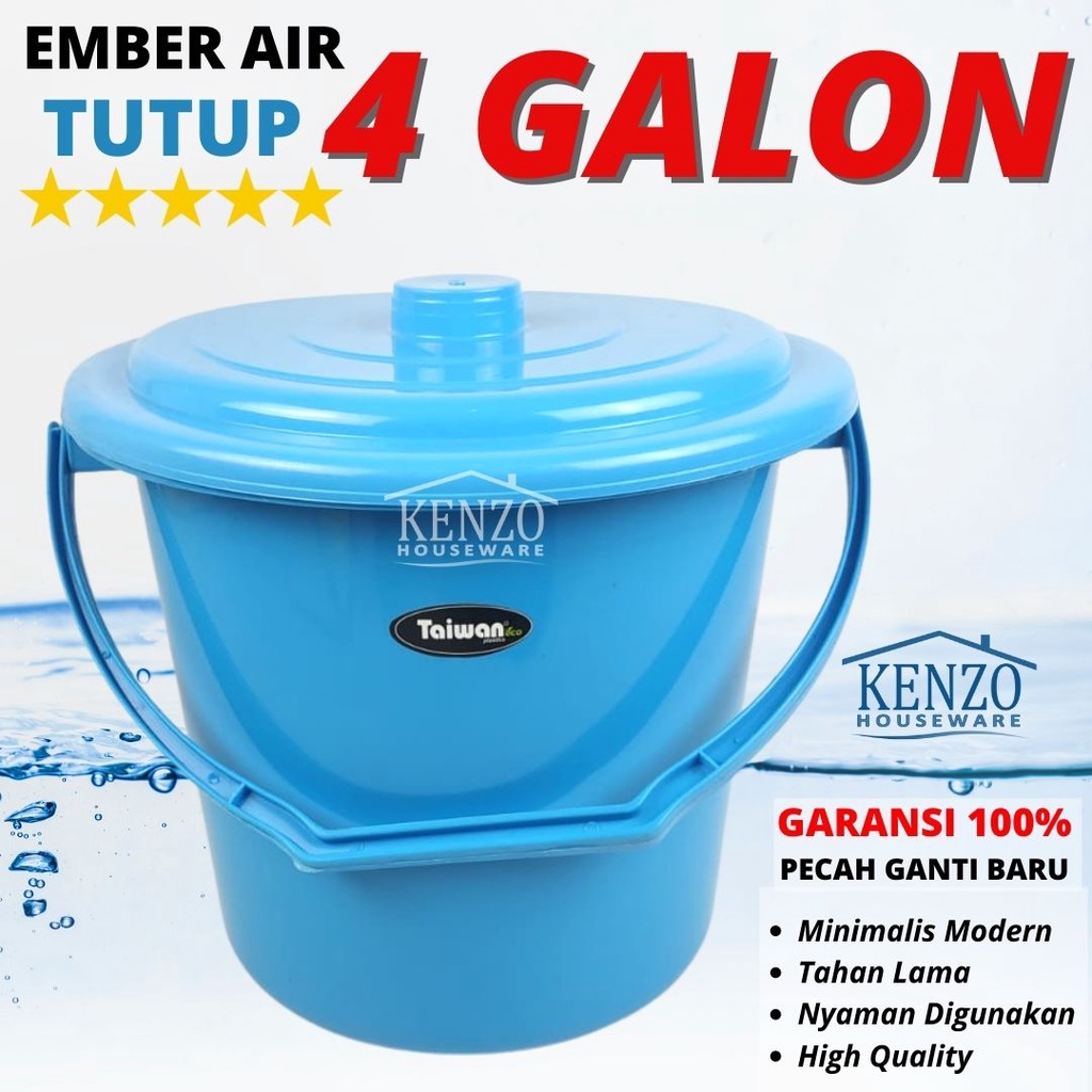 Jual Ember Plastik Taiwan 6 Liter 4 galon Ember Mandi Pel Warna KUAT ...