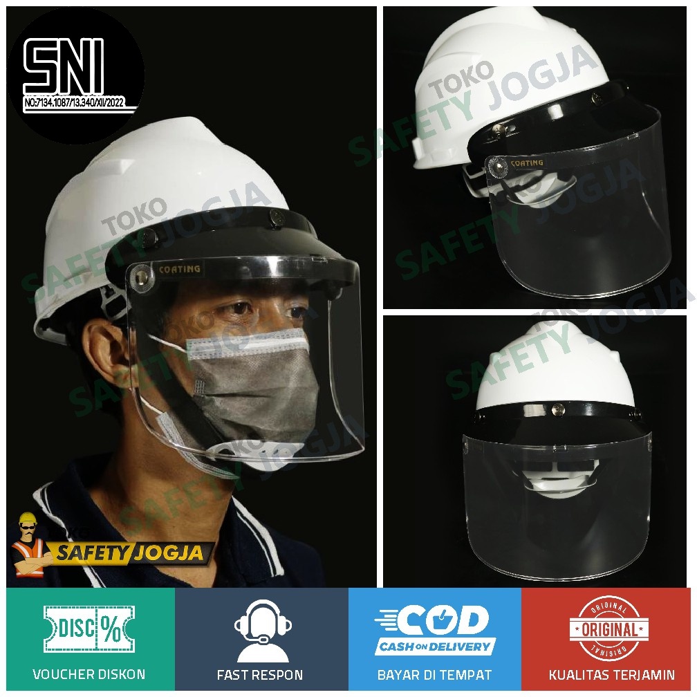 Jual HELM FACE SHIELD APD SAFETY ANTI DROPLET PELINDUNG MUKA ...