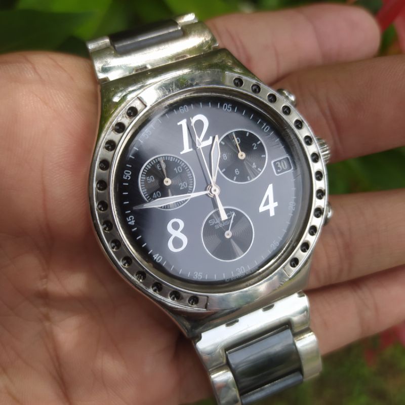 Jual jam tangan vintage quartz chronograph Sw*tch ceramic original ...