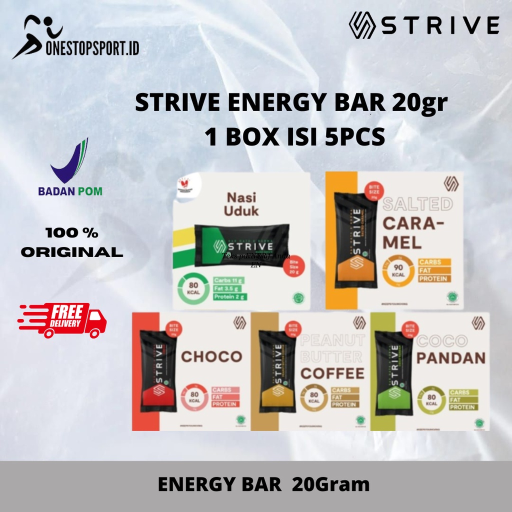 Jual Strive Energy Bar 20 gram protein bar protein | Shopee Indonesia