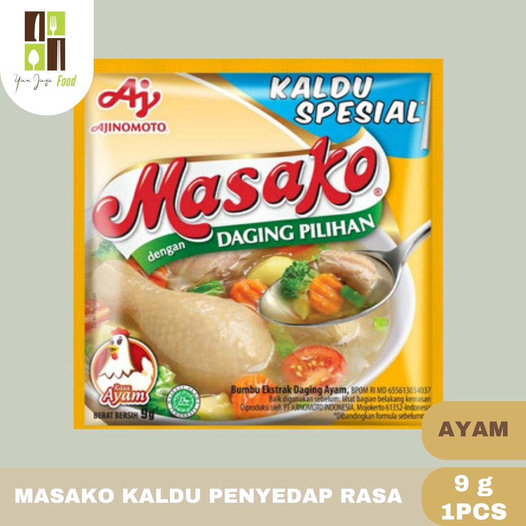 Jual Masako Kaldu Penyedap Rasa Ayam/Sapi 9g 1 Pcs/Sachet | Shopee ...