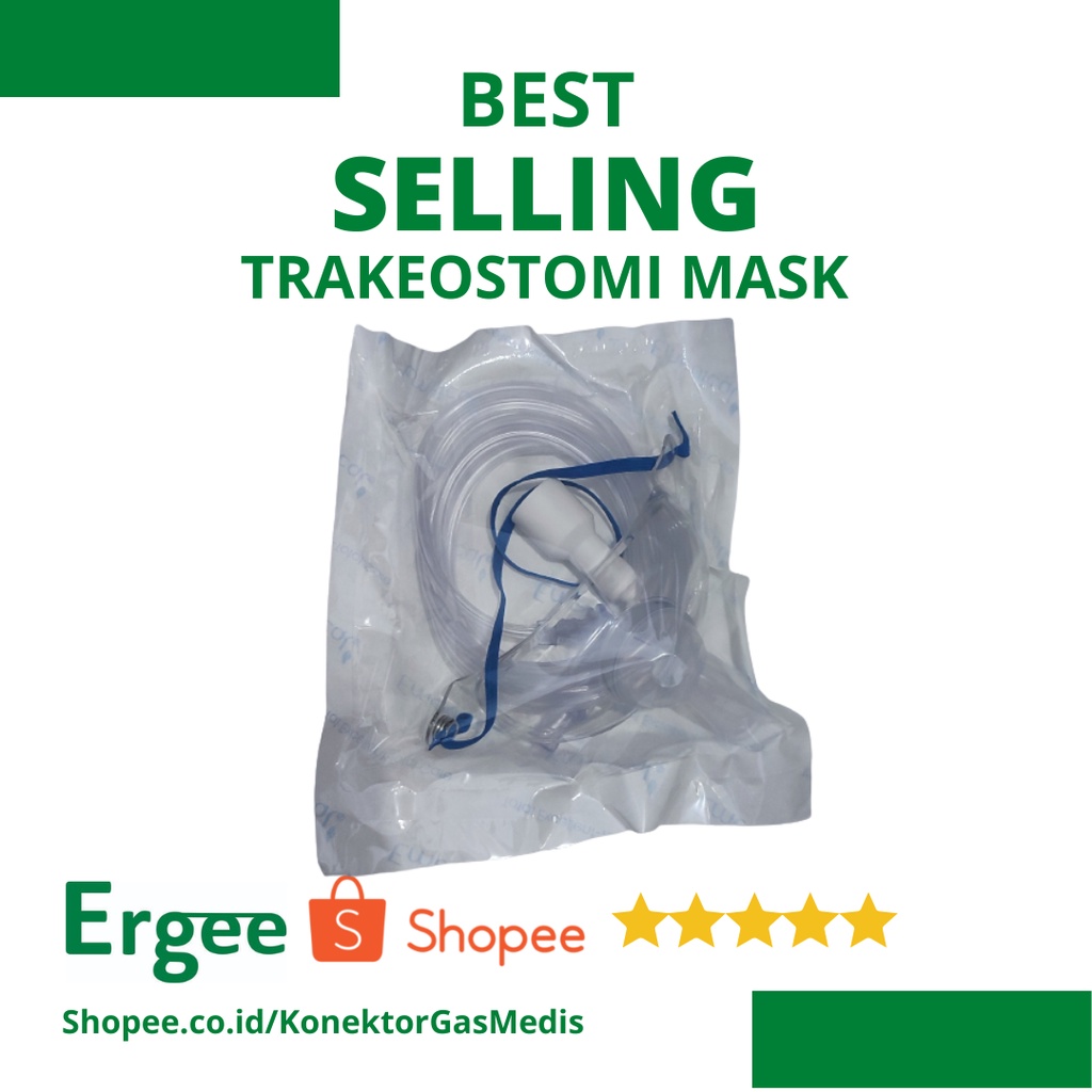 Jual Trakeostomi Mask with Blank Venturi , 2,1 Meter Oksigen Tubing ...