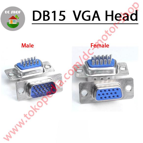 Jual Konektor DB15 VGA Male / Female Socket Adaptor DB 15 VGA Cowo / Cewe dc-motor90 dijamin ...
