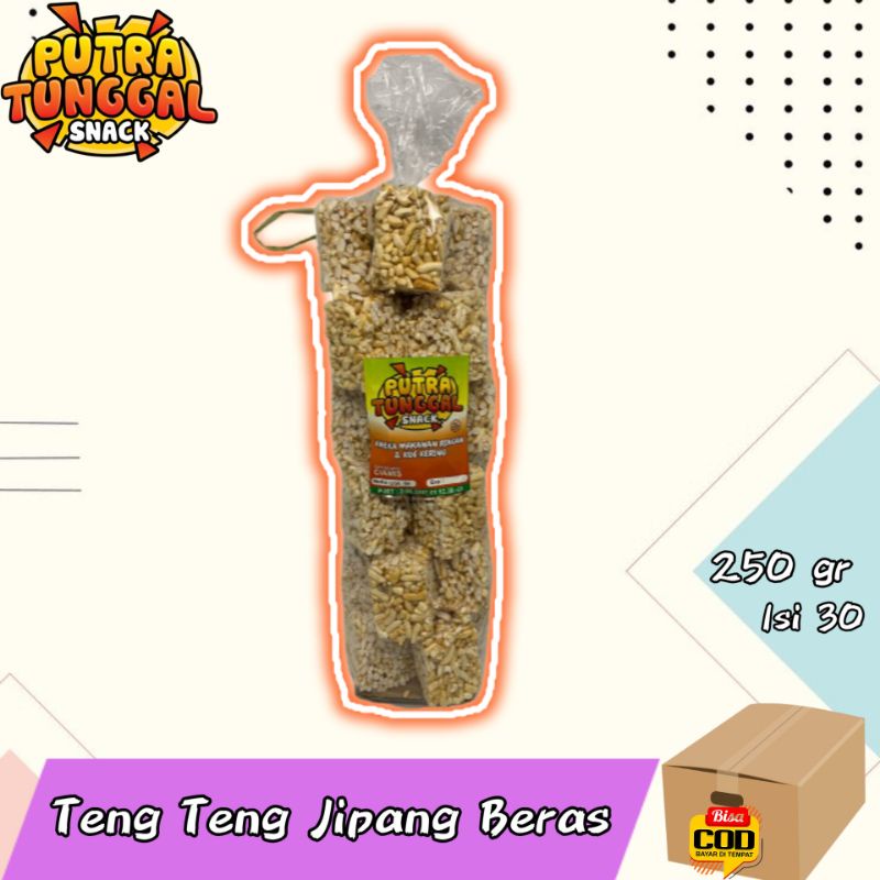 Jual Teng Teng Jipang Beras 250gr Isi 30 || Snack Serba 10.000 | Shopee ...