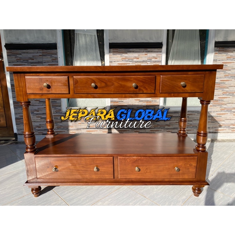 Jual REAL PICT !! meja console jati klasik bubut ( meja jati murah,meja ...