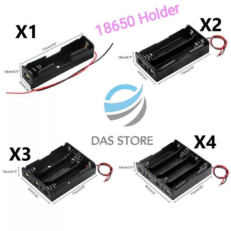 Jual holder baterai 18650 model seri tempat baterai lithium-ion 18650 ...