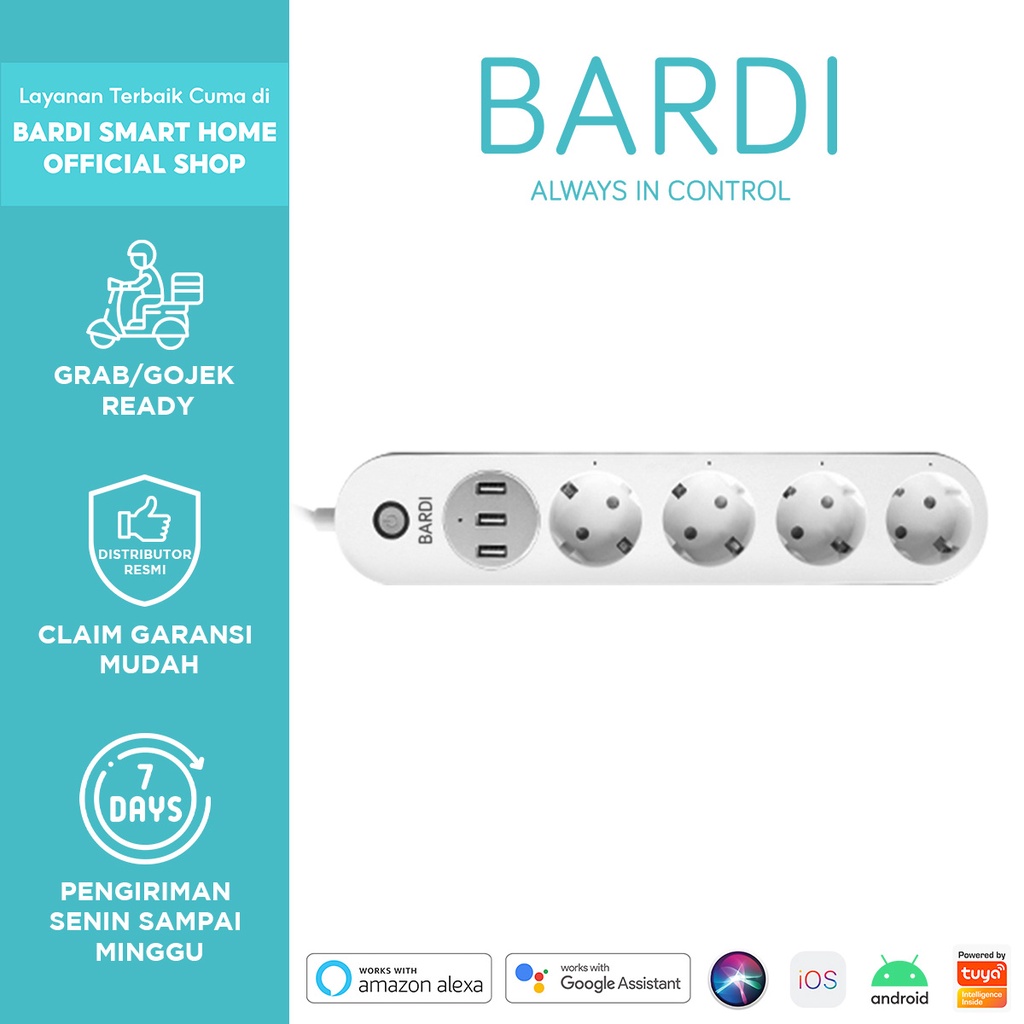Jual BARDI Smart Extension Power Strips (Smart Stop Kontak, WIFI) | Shopee Indonesia
