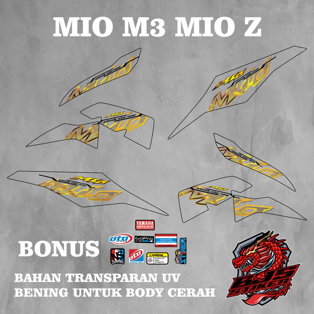 Jual Striping mio m3 mio z - Stiker Decal TRANSPARAN yamaha mio m3 mio ...