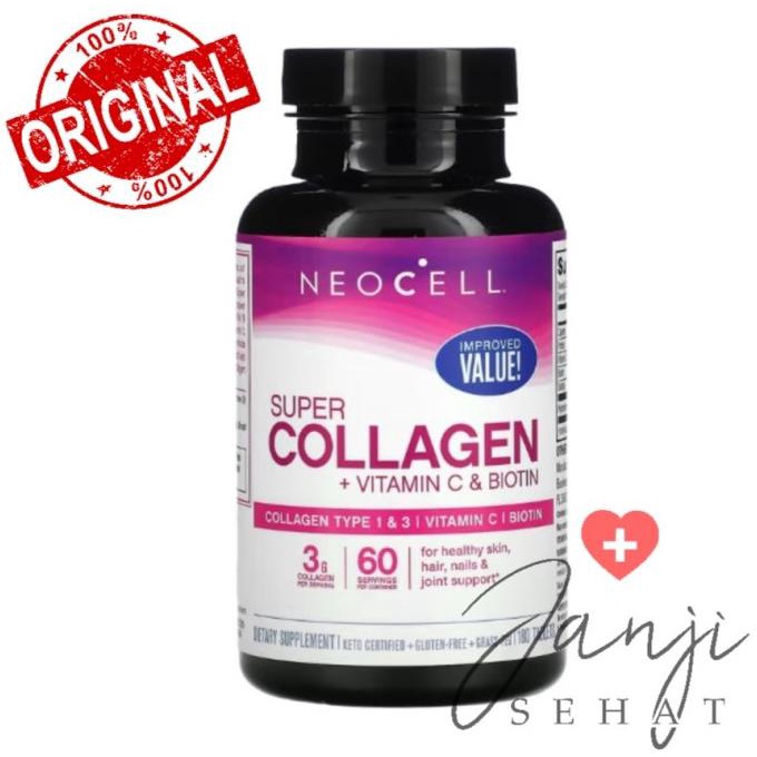 Jual Neocell Super Collagen + Vitamin C & Biotin 180 Tablets | Shopee ...