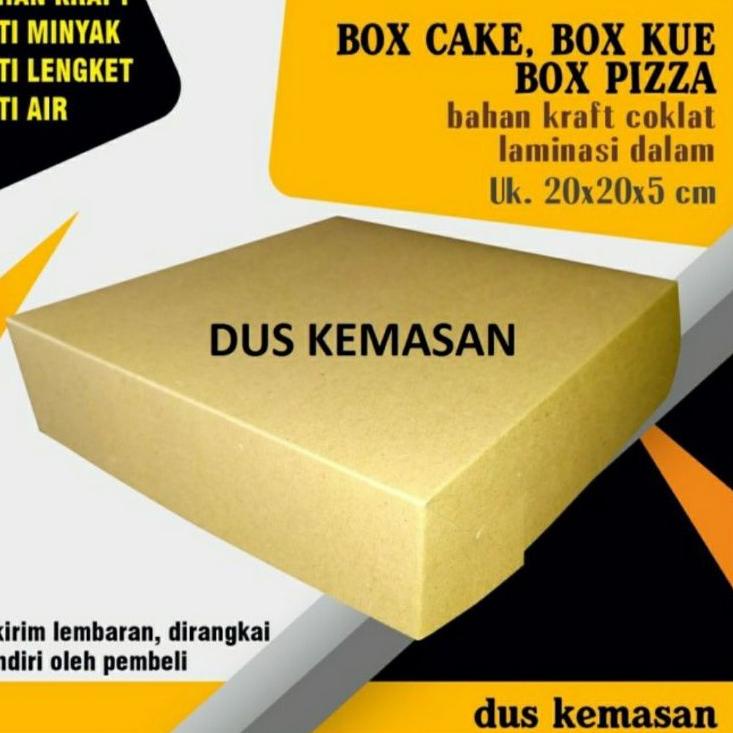 Jual Box Kue Pizza 20 x 20 x 5 cm Kraft Laminasi Foodgrade (40pcs ...