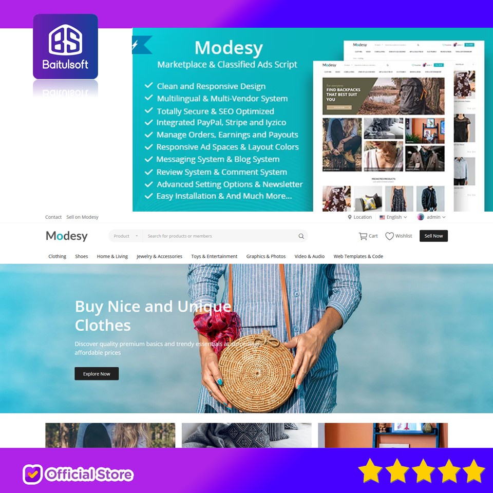 Jual SOURCE CODE APLIKASI MODESY - MARKETPLACE & CLASSIFIED ADS SCRIPT | Shopee Indonesia