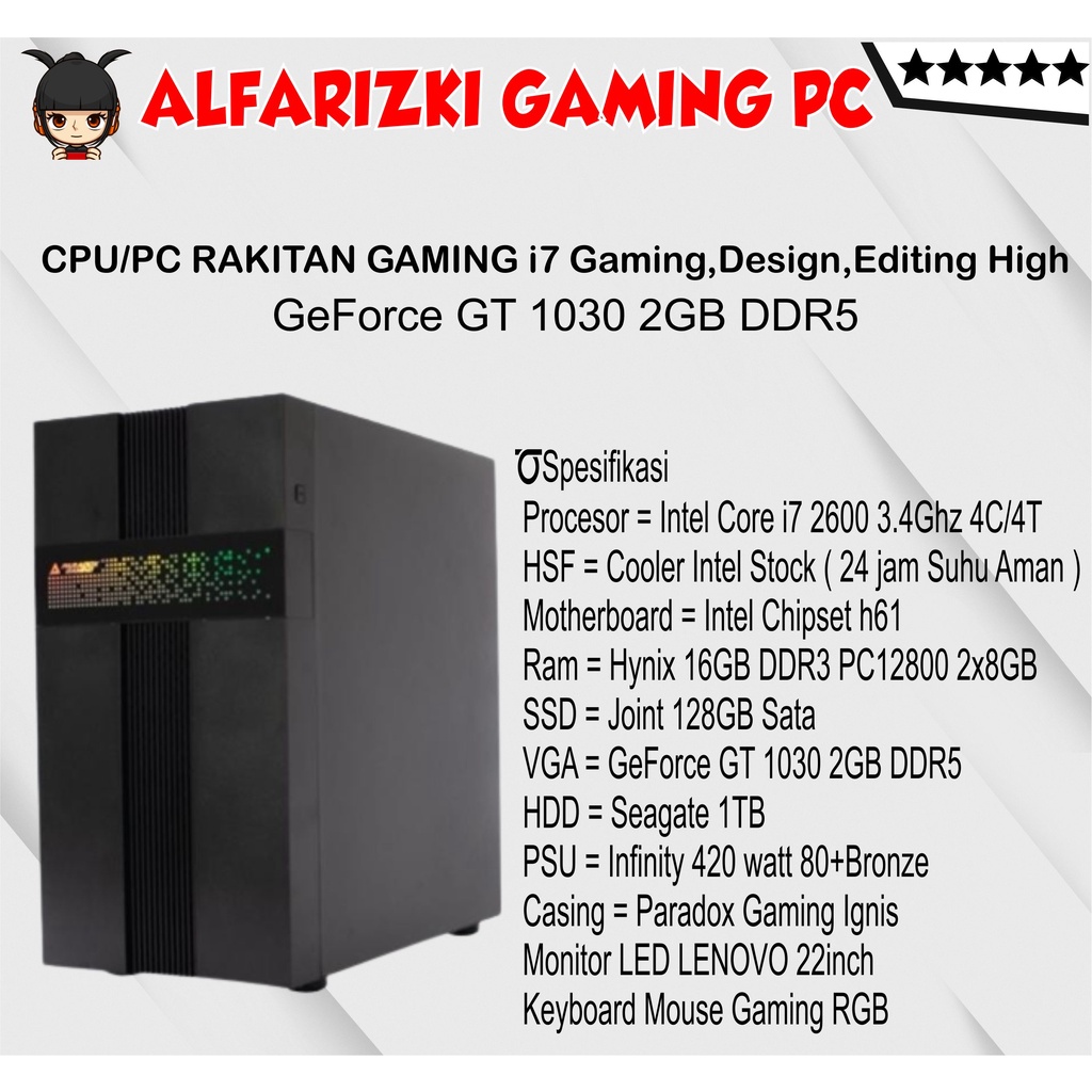 Jual CPU RAKITAN GAMING i7 + SSD Cocok buat Gaming,Design,Editing High ...