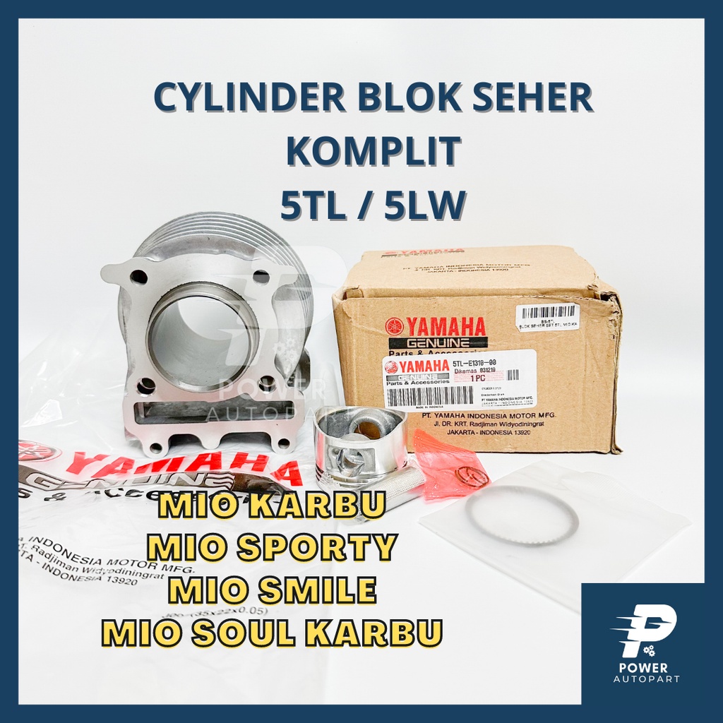Jual CYLINDER BLOK SEHER + PISTON KIT SET KOMPLIT YAMAHA KUALITAS ASLI ORIGINAL MIO KARBU, MIO ...