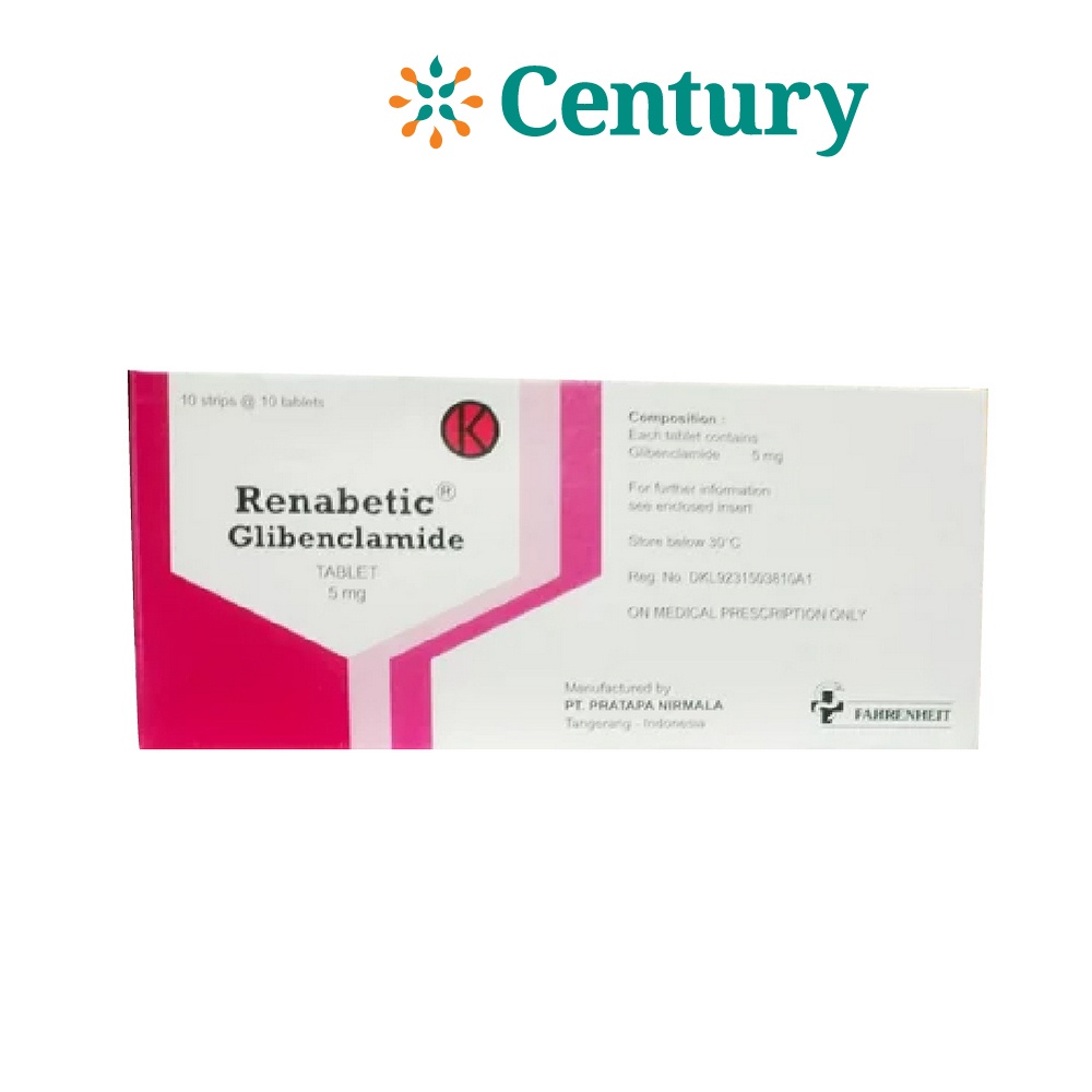 Jual RENABETIC 5 MG 1 STRP ISI 10 TABLET / GLIBENCLAMIDE / DIABETES ...