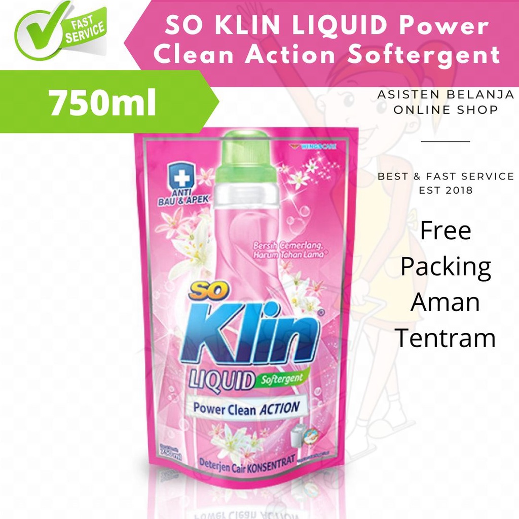 Jual So Klin Soklin Liquid Power Clean Action Softergent Pink Violet Blossom Scarlet Red 720 ml ...