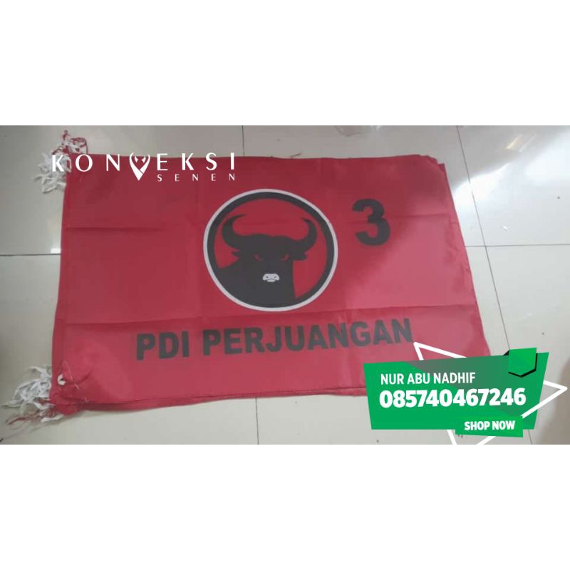 Jual bendera partai pdip terbaru dengan nomor parpol 60 x 90 cm (isi100 ...
