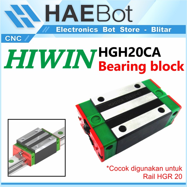 Jual [HAEBOT] HIWIN Linear Bearing Block HGH20CA HGH20 20mm CNC Laser CO2 Router Motion Rail ...