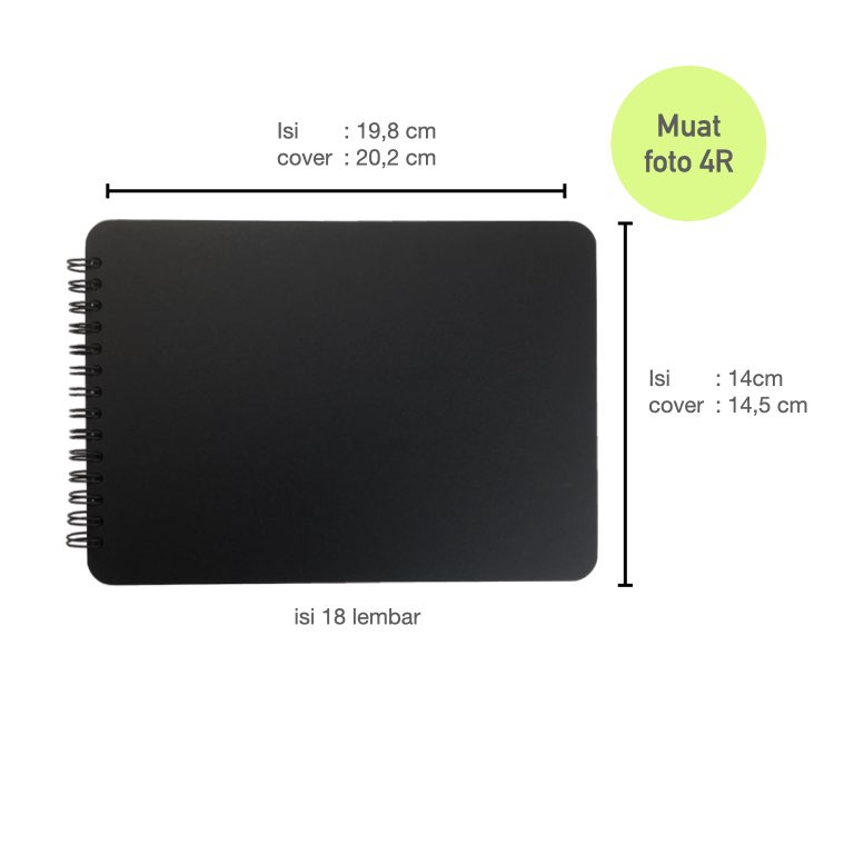 Jual BLACK ALBUM 4R SCRAPBOOK HITAM PERSEGI | Shopee Indonesia