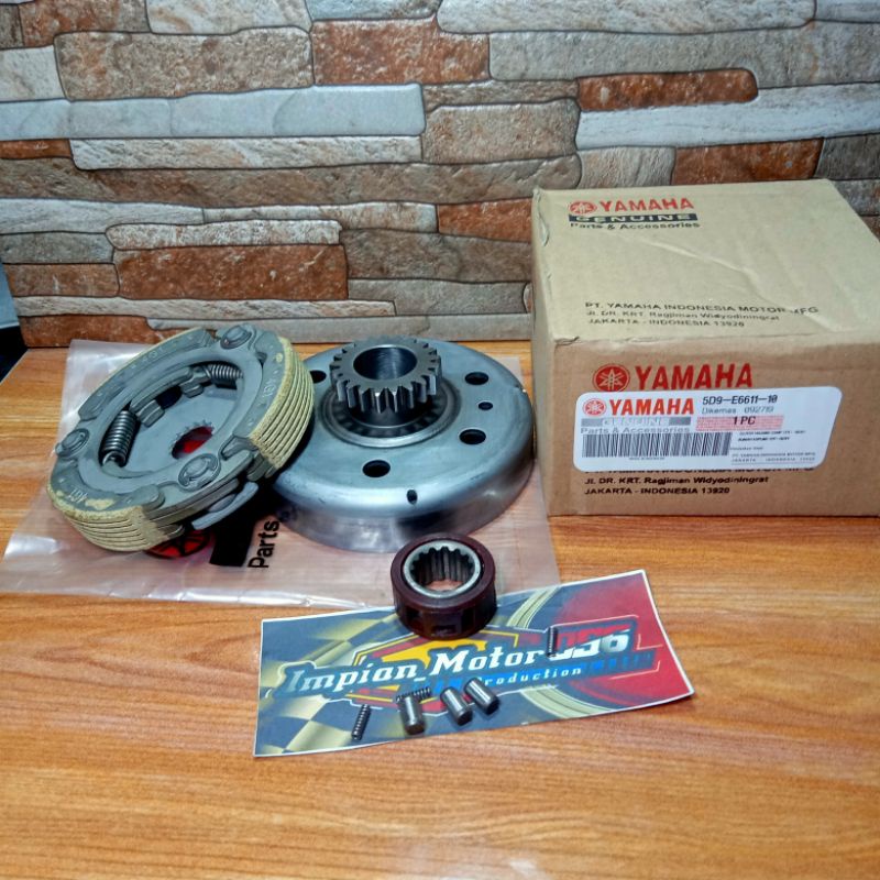 Jual Rumah mangkok ganda kopling T21 21t assy dan kampas otomatis Cage motor Yamaha Vega ZR ...