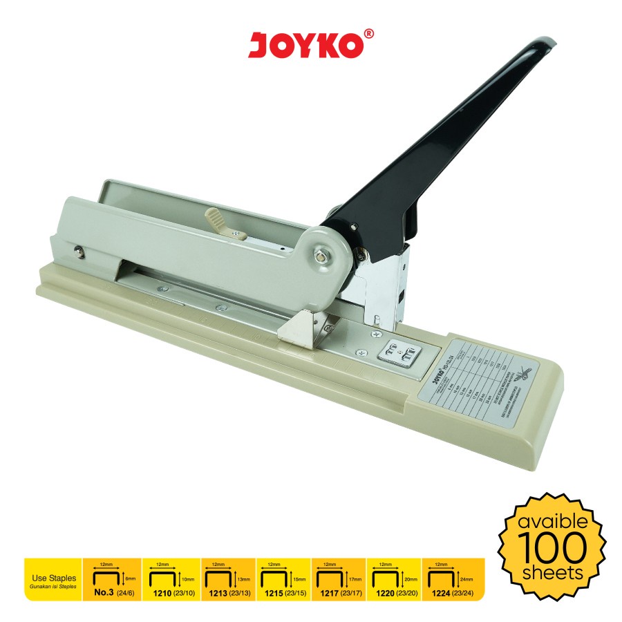 Jual Joyko Stapler Jilid Besar Kapasitas 200 Lembar HD-12L/24 bisa ...