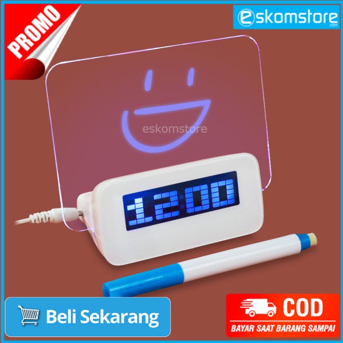 Jual Jam LCD Display Alarm Clock with Memo Board - 003 | Shopee Indonesia