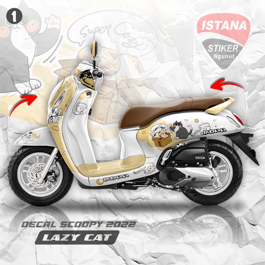 Jual Sticker Scoopy New Decal Scoopy New Lucu Kucing Scoopy 2022 ...