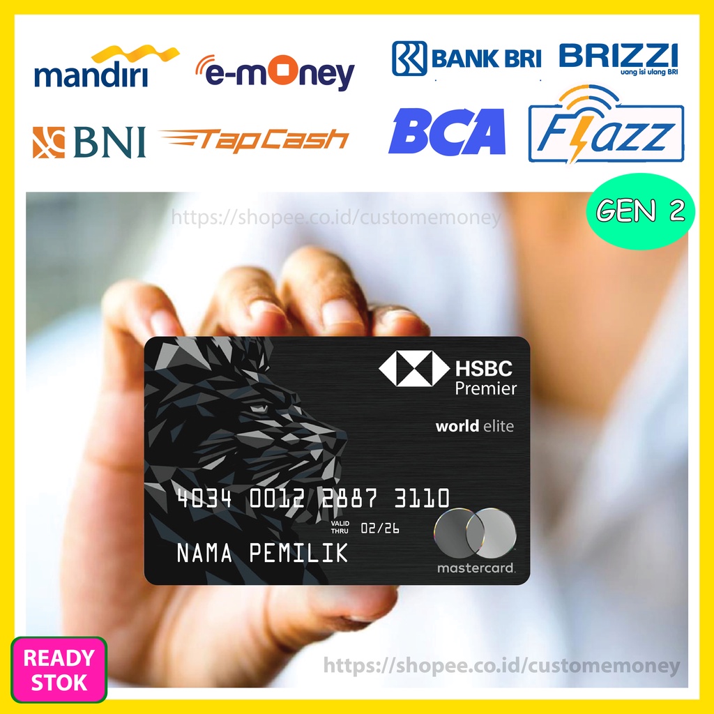 Jual KARTU EMONEY DESIGN HSBC LION CARD KARTU ETOLL E-MONEY MANDIRI ...