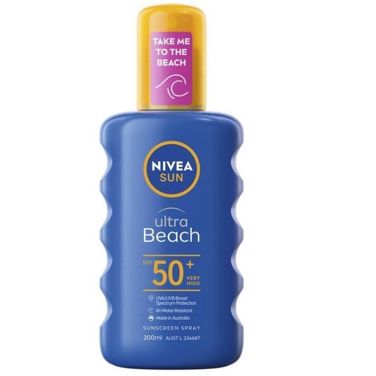 Jual NIVEA Sun Ultra Beach SPF50+ Sunscreen Spray 200ml/Nivea Australia ...