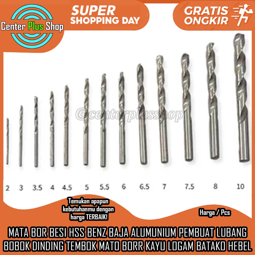 Jual MATA BOR BESI HSS BENZ BAJA ALUMUNIUM PEMBUAT LUBANG BOBOK DINDING ...