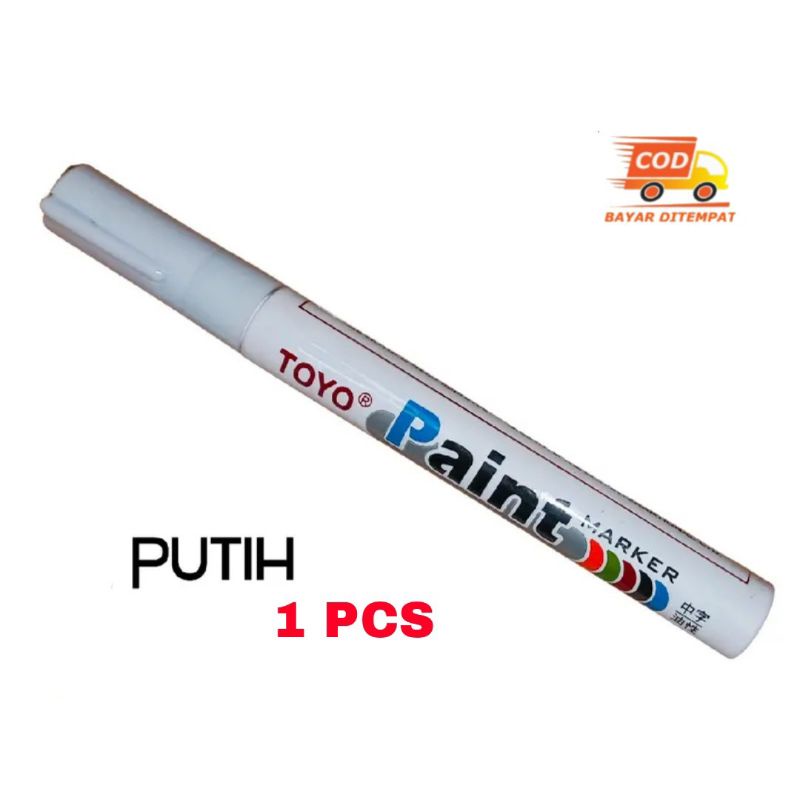 Jual Spidol Toyo / spidol ban /Toyo paint Marker / 1 pcs Putih ...