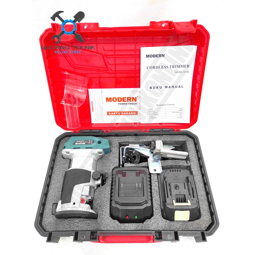 Jual Mesin Trimmer CORDLESS MODERN M80 20V / Mesin Profil Kayu Router ...