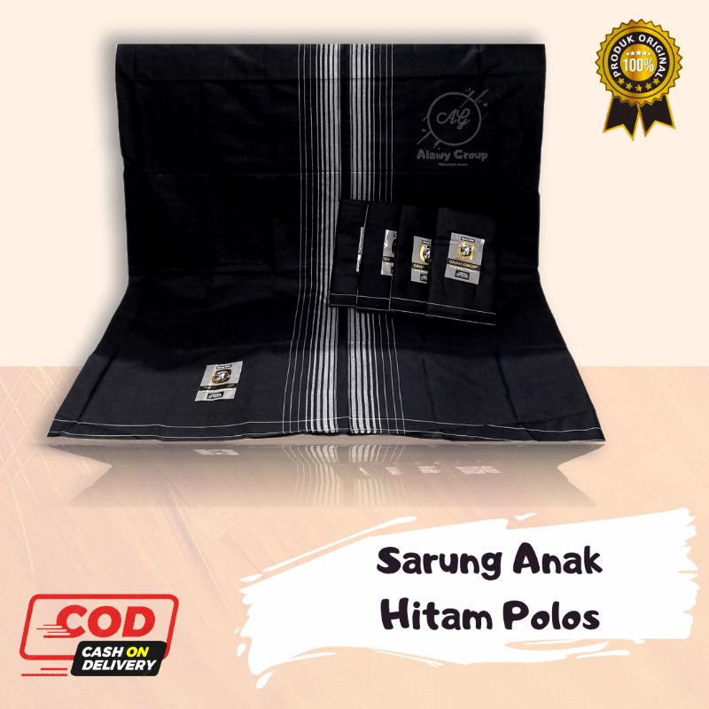 Jual Sarung Hitam Polos anak Junior Seragam Halus Tebal Berkualitas ...
