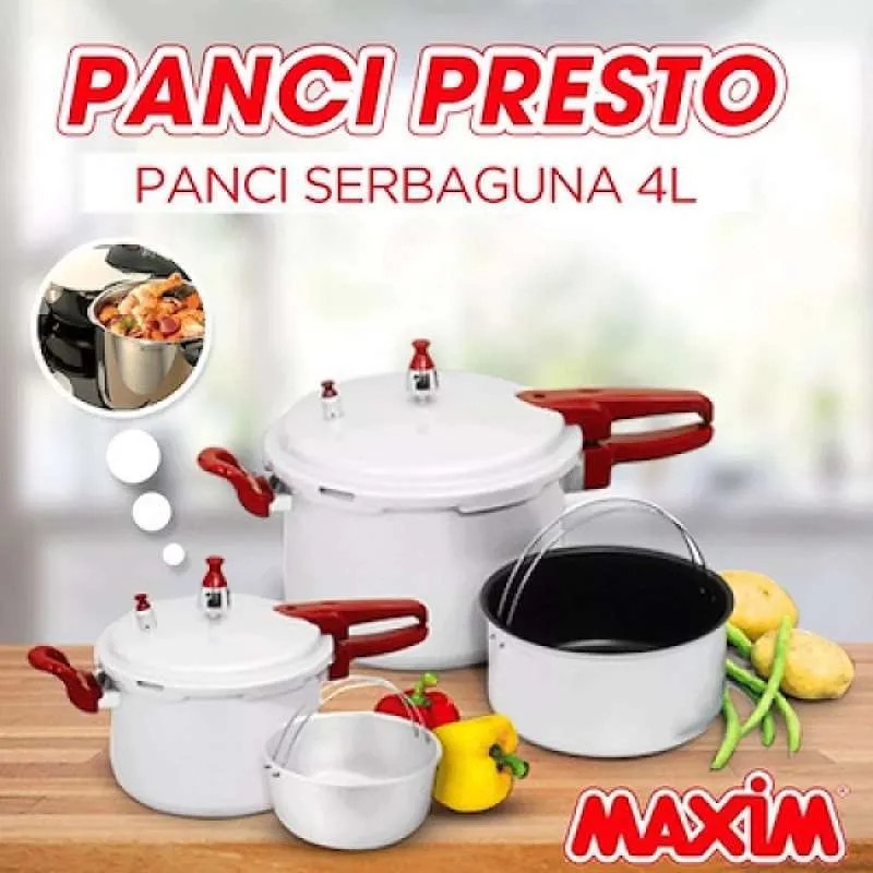 Jual Maxim Panci Presto 4 liter Pressure Cooker 4L Pengempuk Ikan Daging | Shopee Indonesia