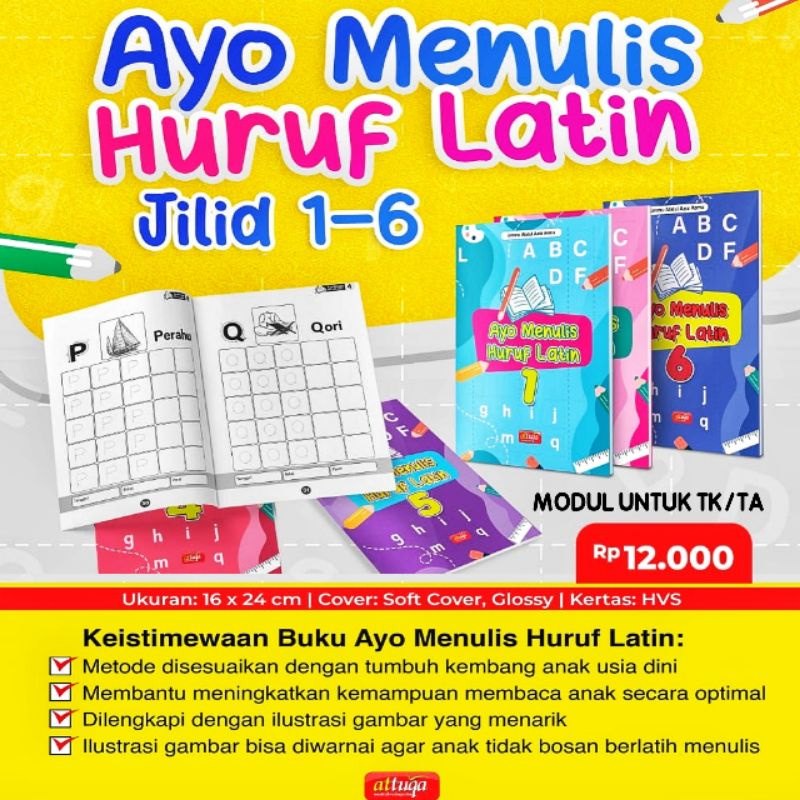 Jual Buku AYO MENULIS HURUF LATIN - attuqa - mahir menulis huruf latin ...